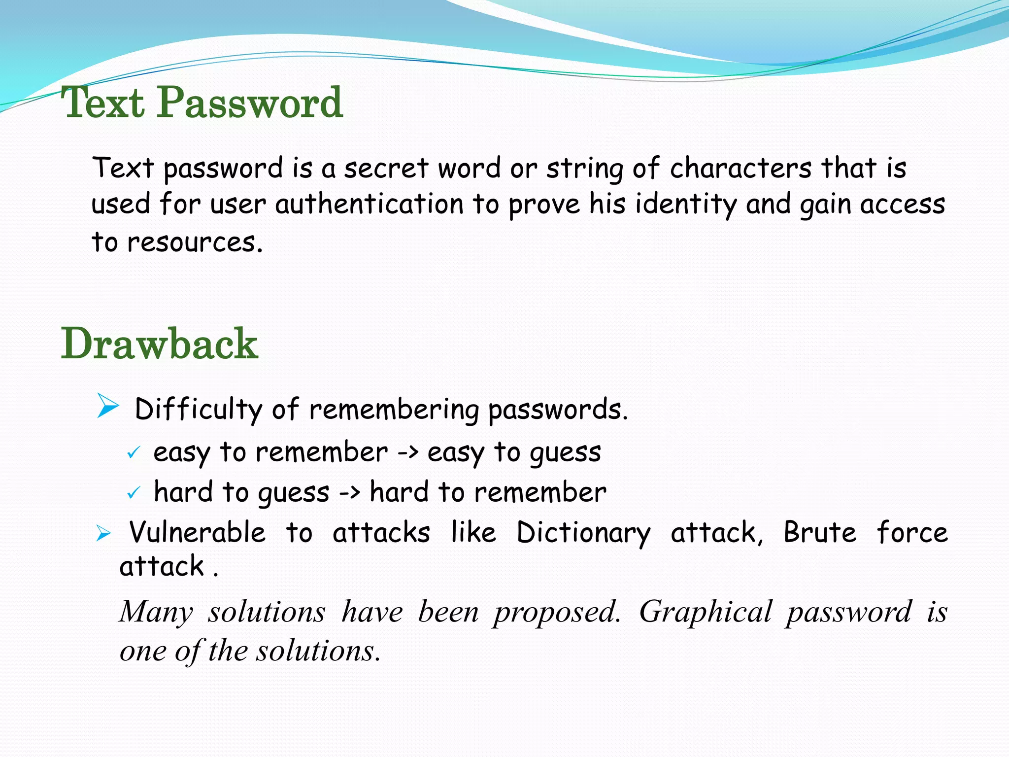 Graphical password authentication | PPTX
