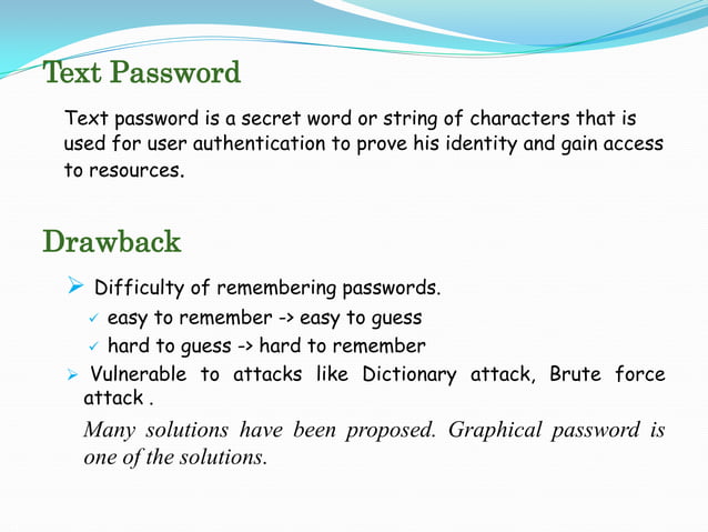 Graphical password authentication | PPTX