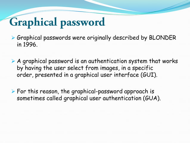 Graphical password authentication | PPTX