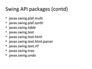 Swing and Graphical User Interface in Java | PPT
