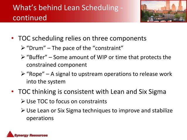 Lean Scheduling And Theory Of Constraints Ppt