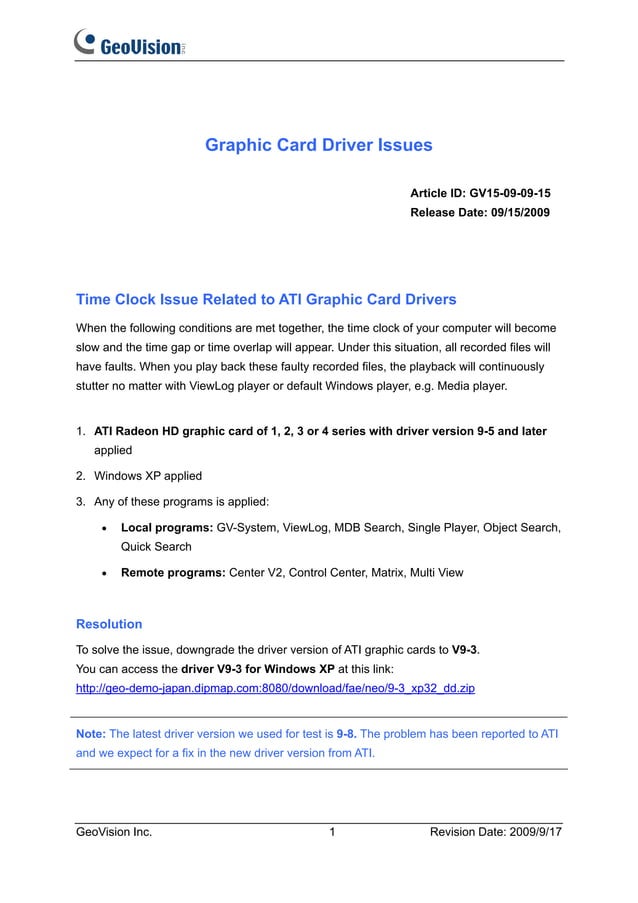 Graphic card driver_issue | PDF