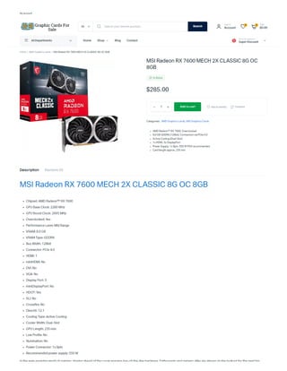 MSI Radeon RX 7600 MECH 2X CLASSIC 8G OC 8GB | PDF