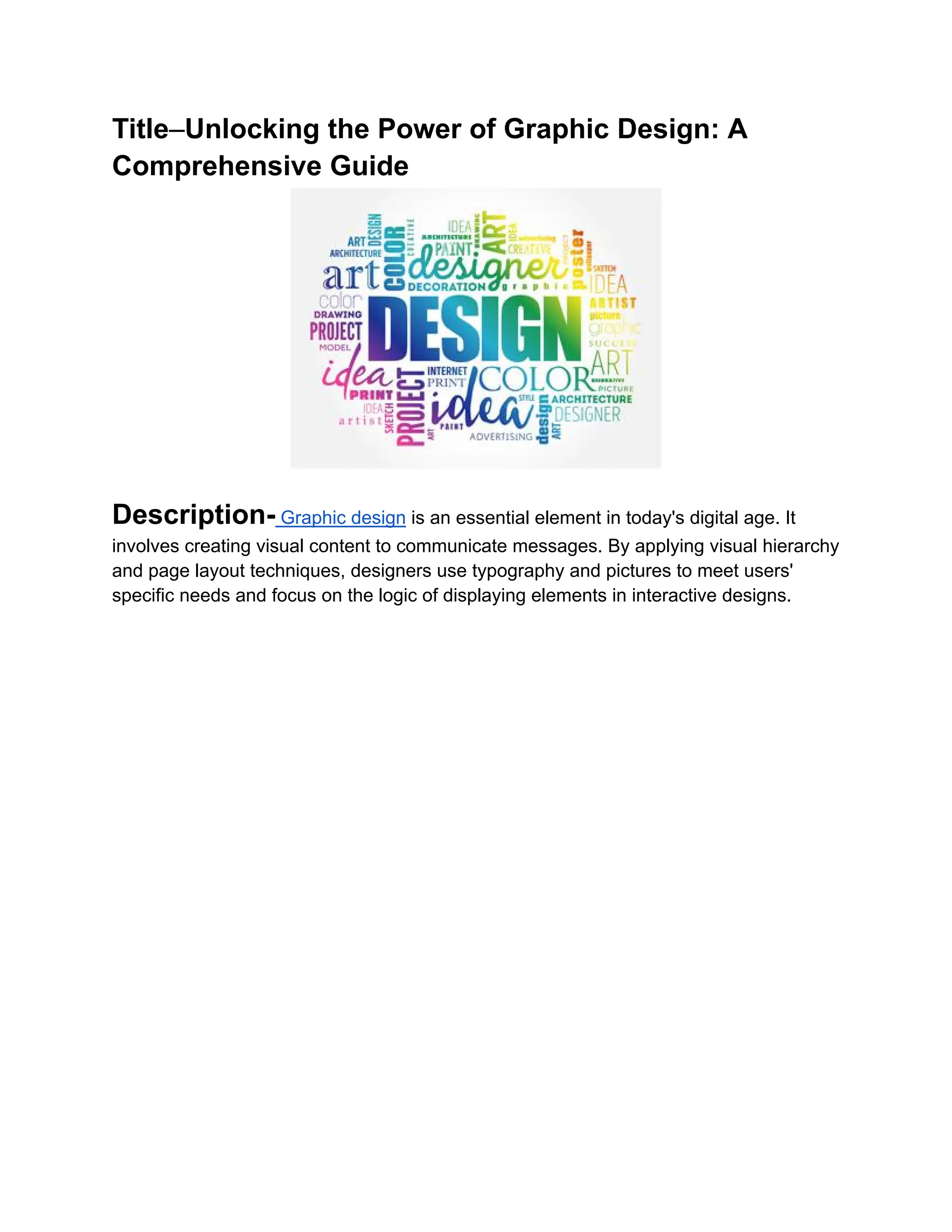 Unlocking the Power of Graphic Design: A Comprehensive Guide | PDF