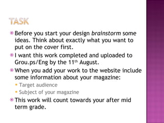 Graphic Design - Magazine Cover | PPT