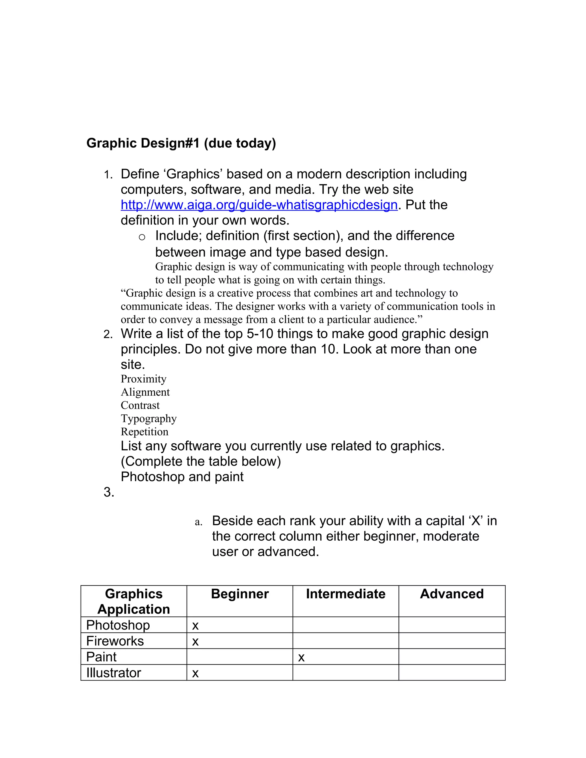 Graphic Design#1 Graphics Basics | DOC