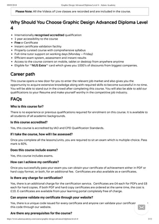 Graphic design advanced diploma level 4 - Adams Academy | PDF