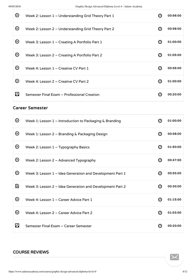 Graphic design advanced diploma level 4 - Adams Academy | PDF