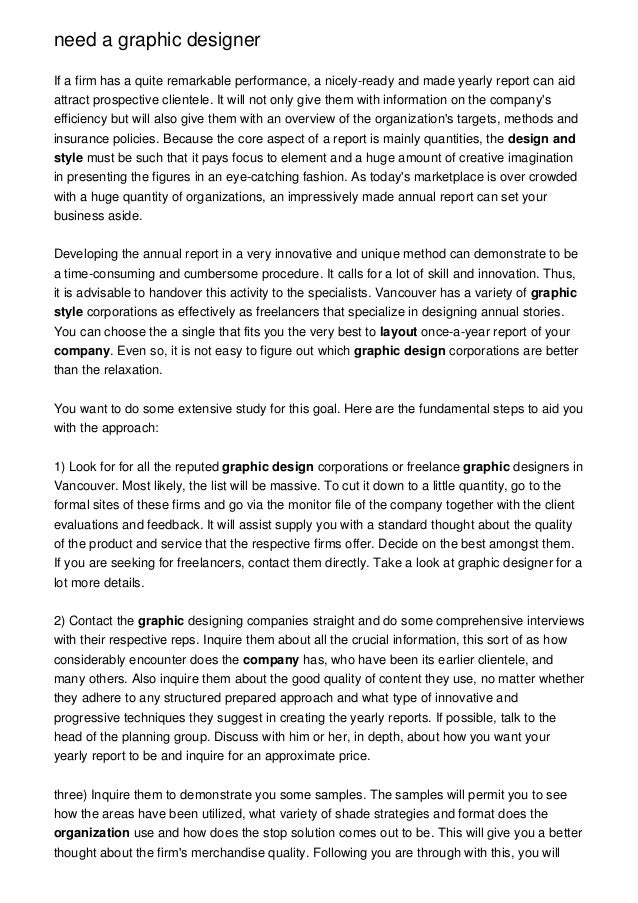 need a graphic designer