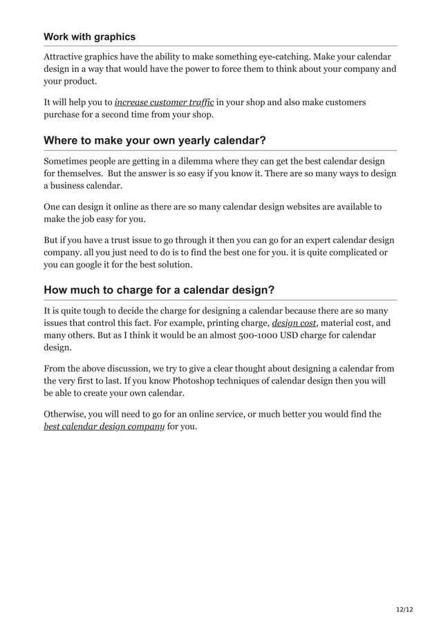 Best calendar design | PDF