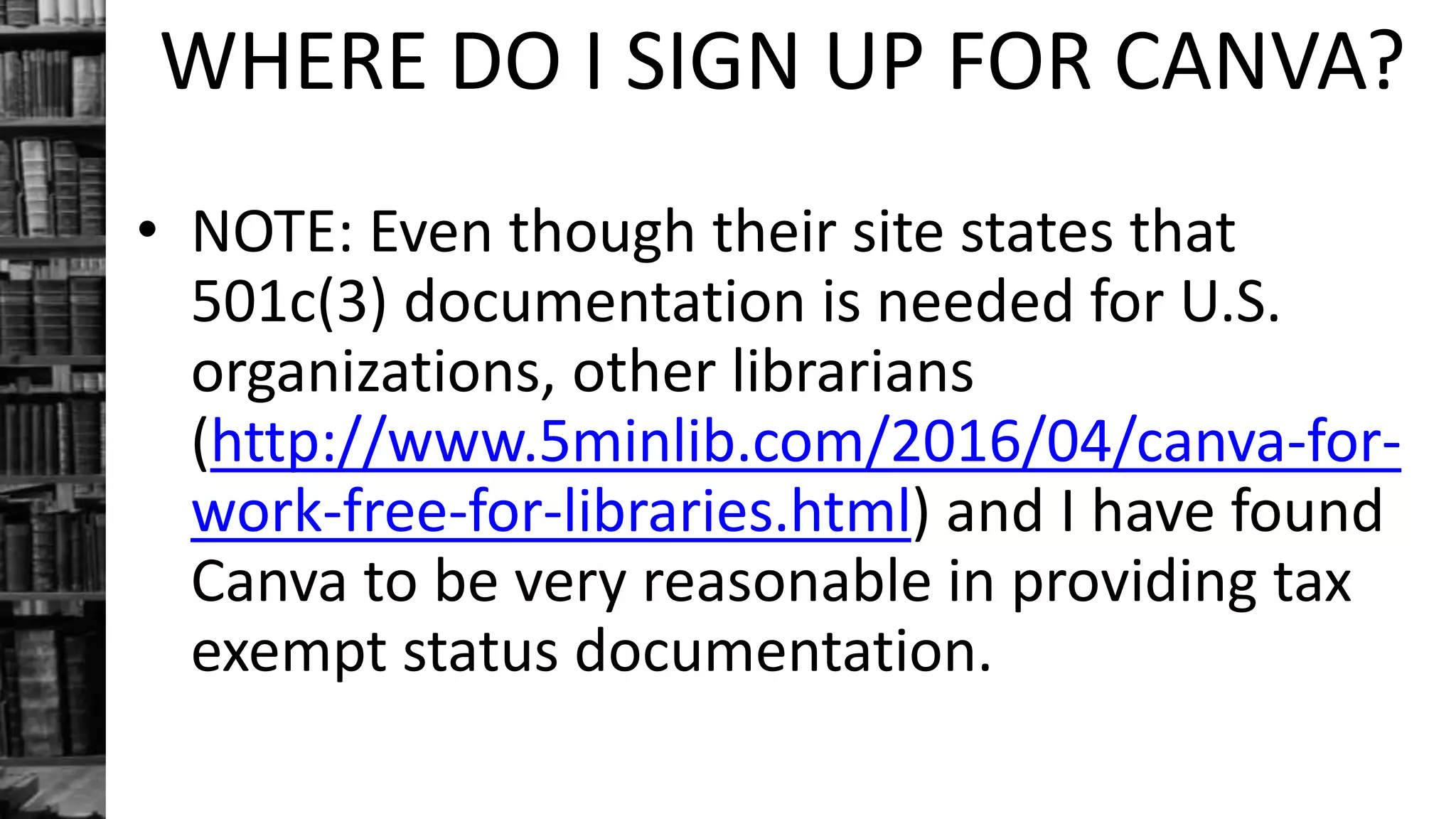 Graphic design for libraries (canva) | PPT