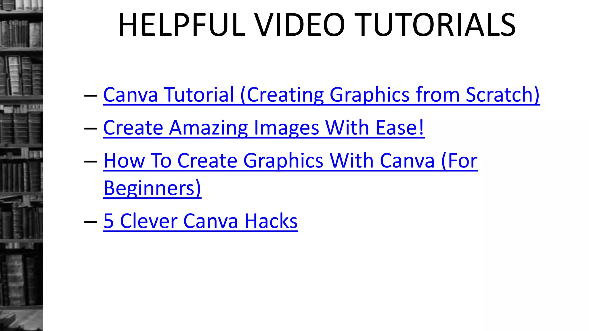 Graphic design for libraries (canva) | PPT