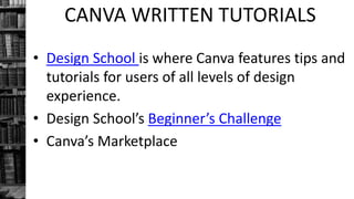 Graphic design for libraries (canva) | PPTX