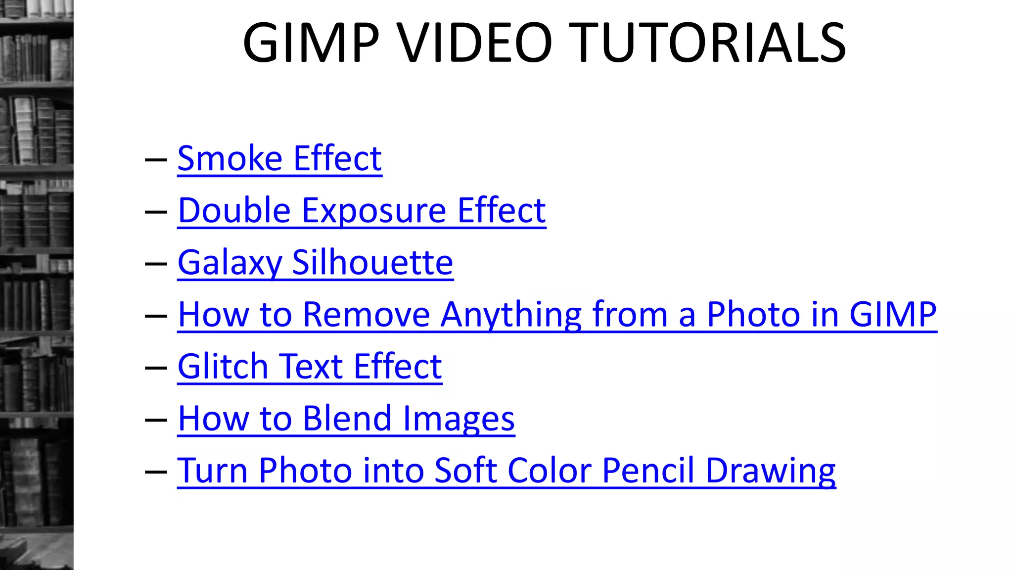 Graphic design for libraries (gimp) | PPT