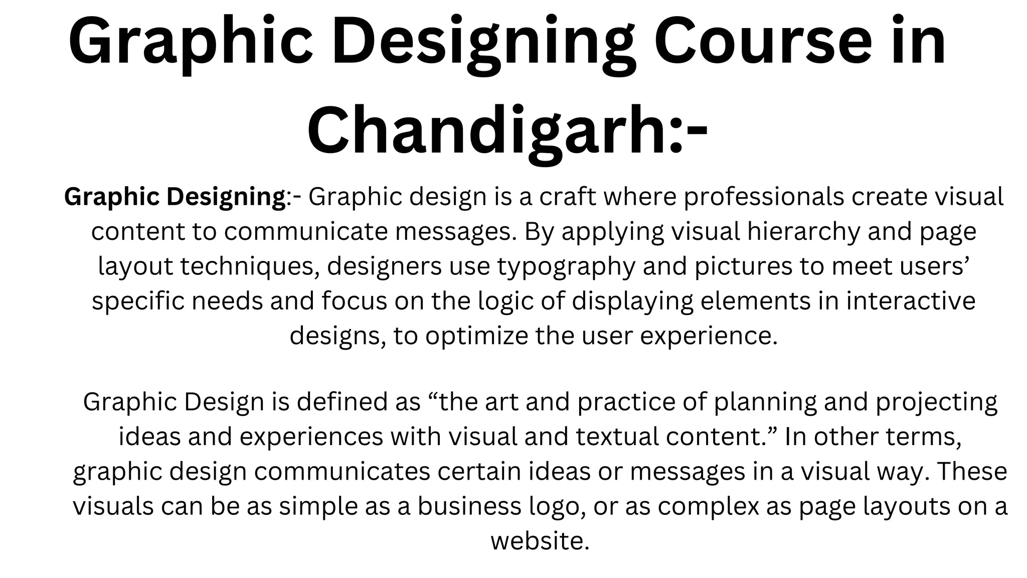Graphic Designing Course in Chandigarh | PPT