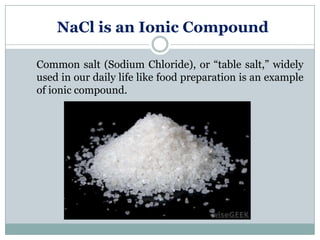 Ionic Compound Examples In Everyday Life