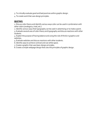 Graphic designsyllabus | PDF