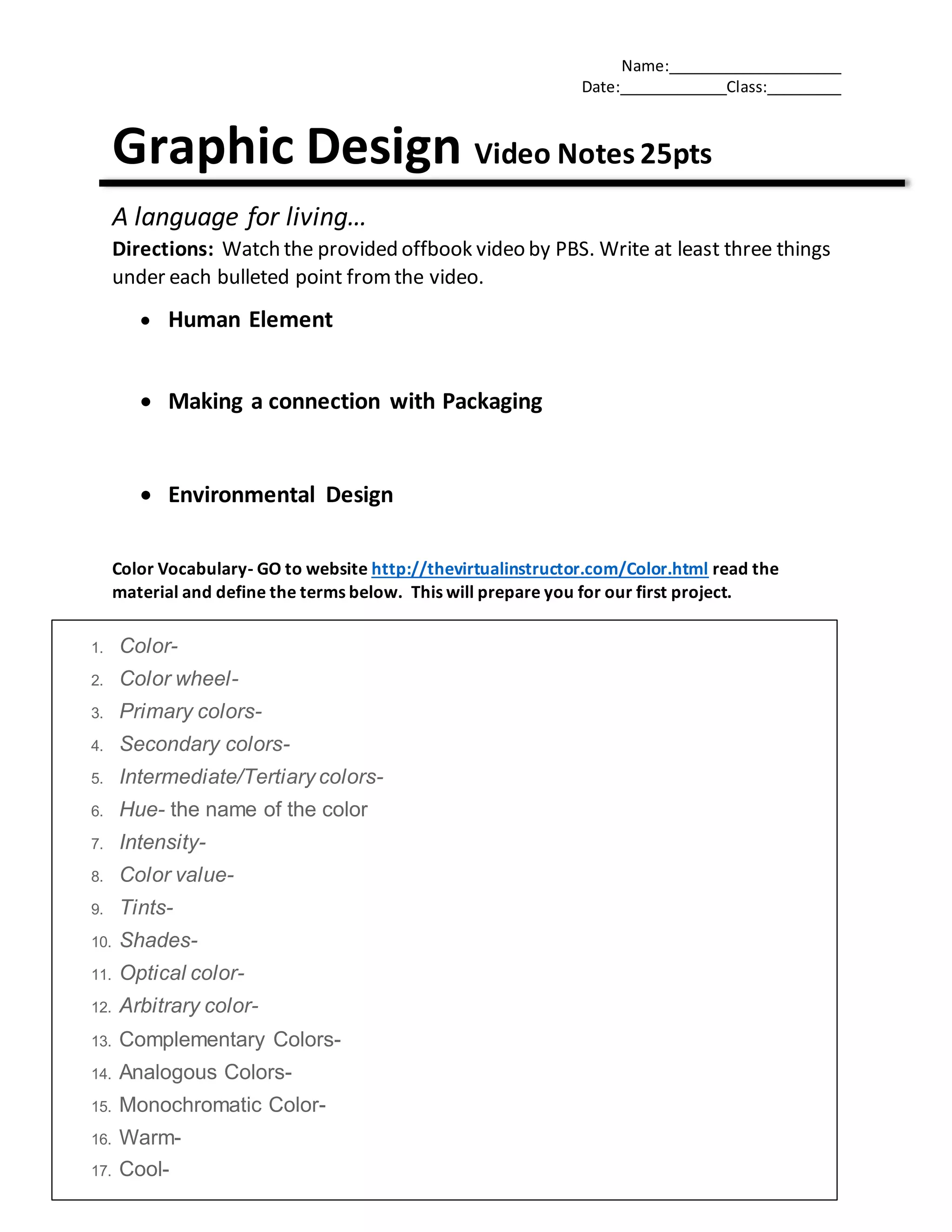 Graphic design video notes | PDF