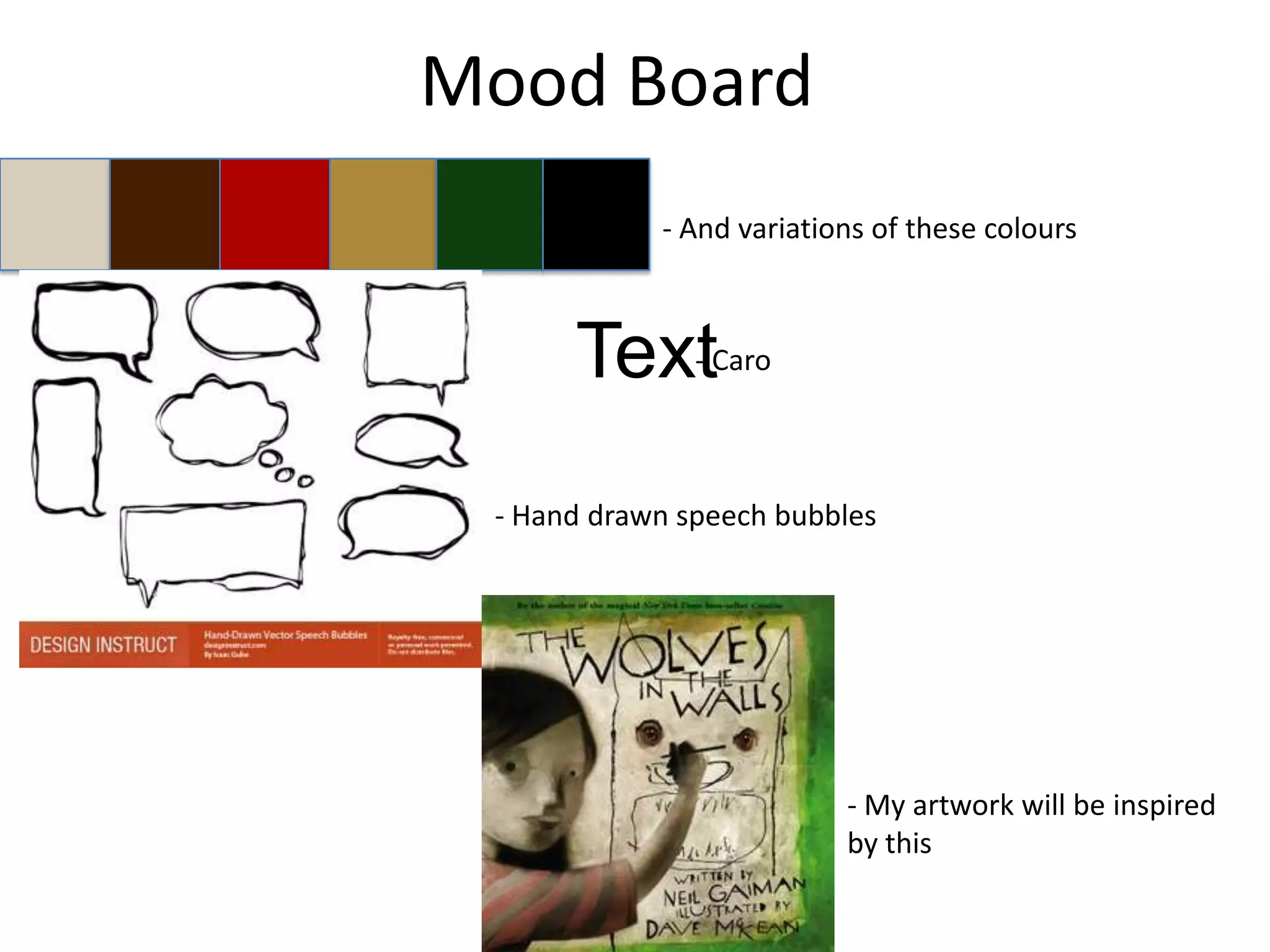 Graphic novel mind maps and mood boards | PPTX