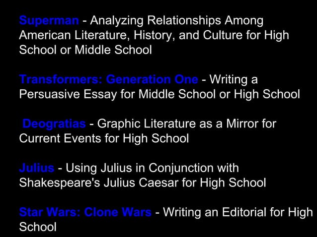 Graphic novels presentation | PPT