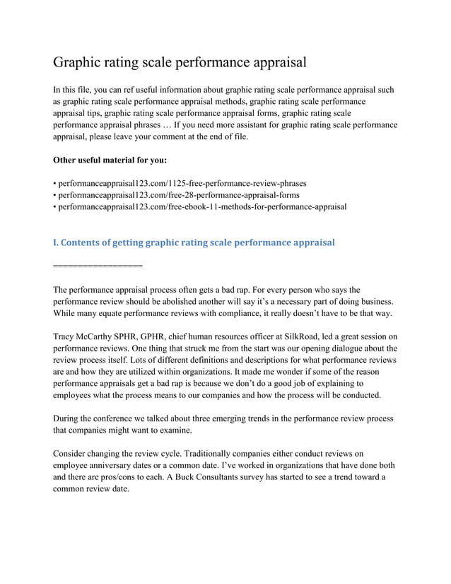 Graphic rating scale performance appraisal | DOCX | Resume Writing and ...