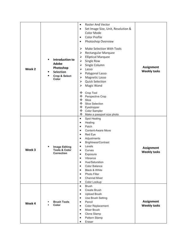 Graphics Designing Course Outline in detail.pdf | Graphics Software | Computer Software and ...