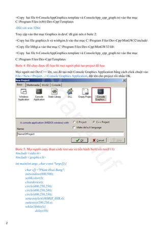 Thiết lập đồ họa cho DevC++(How to setup graphics environment in DevC++ ...