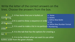 COMPUTER 3 Graphics, Formatting, Bullets and Numbering | PPTX