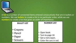 COMPUTER 3 Graphics, Formatting, Bullets and Numbering | PPTX