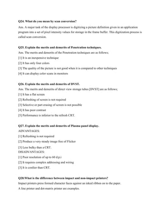 Computer Graphics MCQ's | PDF