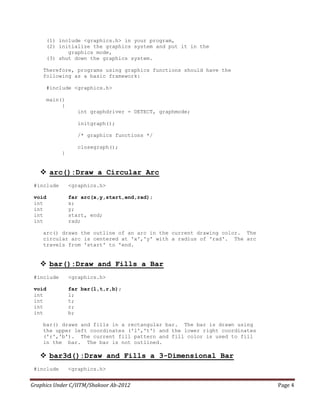 C Graphics Functions | PDF