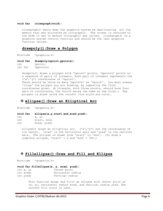 C Graphics Functions | PDF