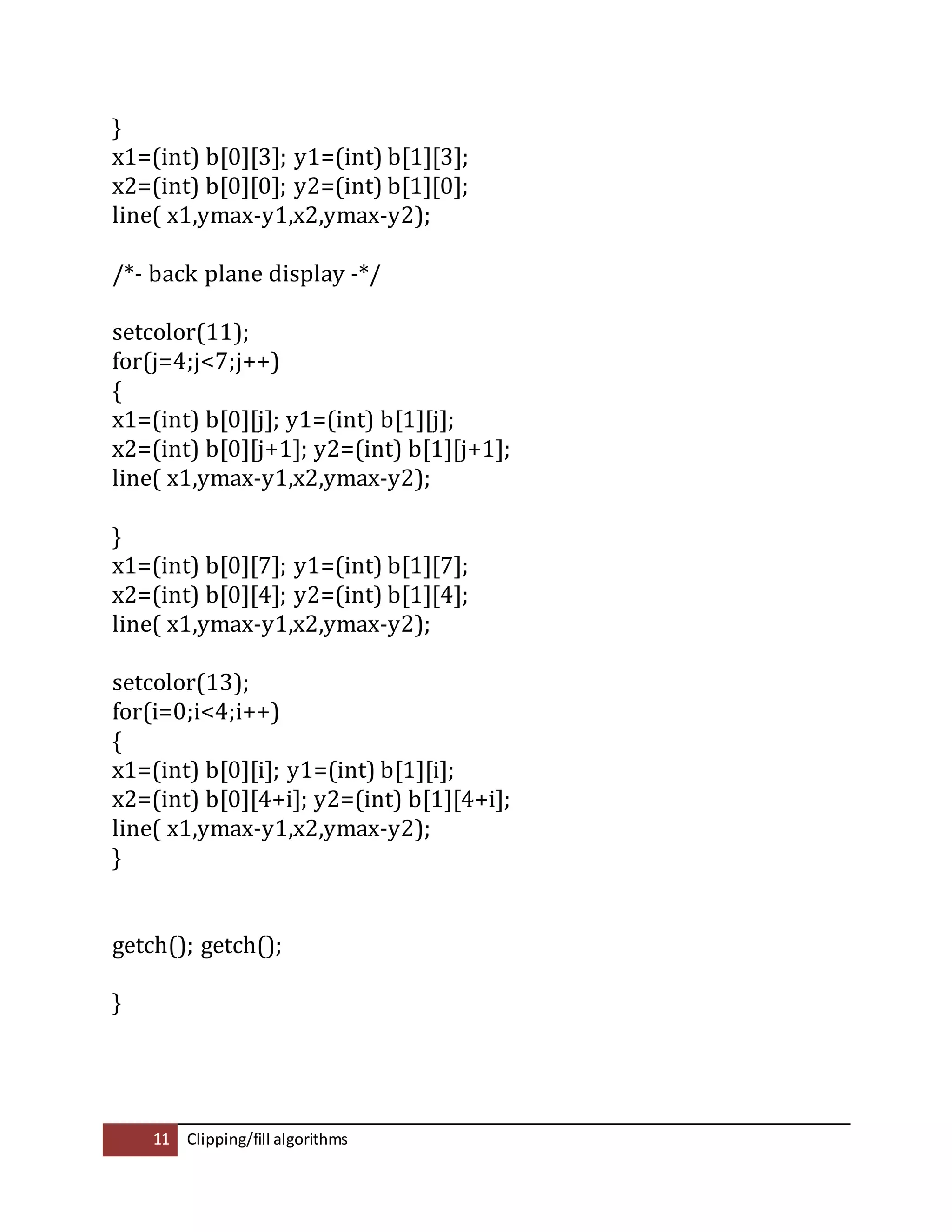 Graphics point clipping c program | DOCX