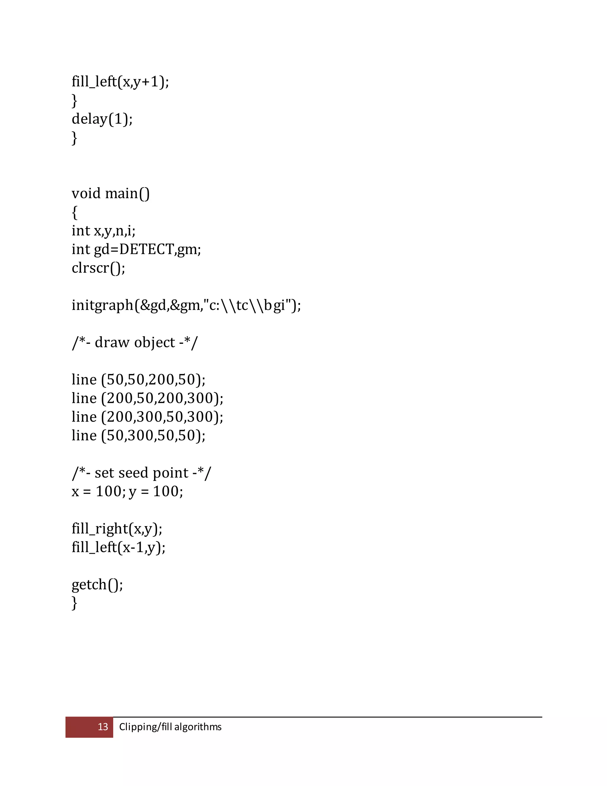 Graphics point clipping c program | DOCX