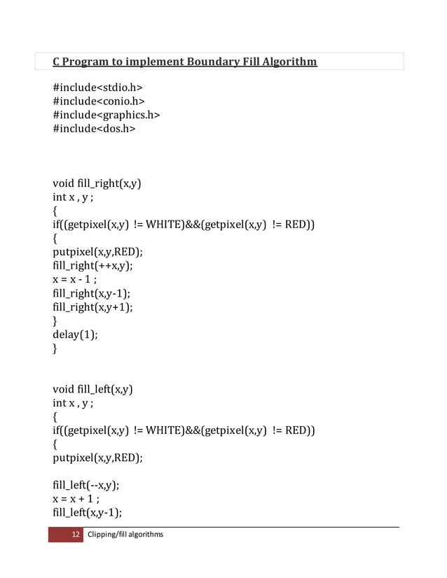 Graphics point clipping c program | DOCX