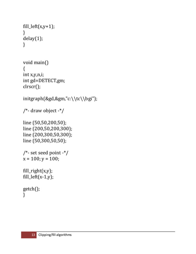 Graphics point clipping c program | DOCX