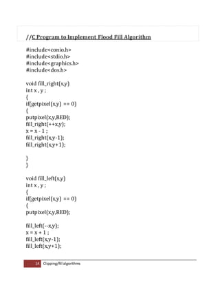 Graphics point clipping c program | DOCX | Graphics Software | Computer Software and Applications