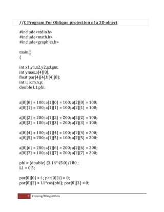 Graphics point clipping c program | DOCX | Graphics Software | Computer Software and Applications
