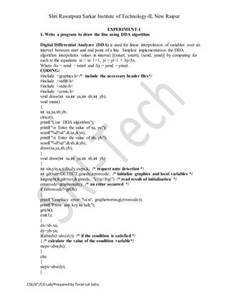 Graphics practical lab manual | PDF