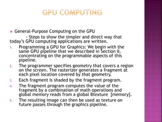Graphics processing unit ppt | PPTX