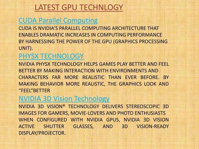 Graphics Processing Unit Gpu Ppt