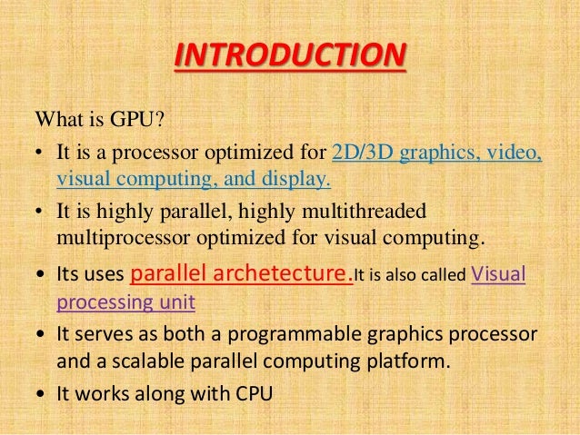 Graphics processing unit (GPU)