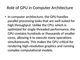 graphics processing unit Type and explain | PPTX