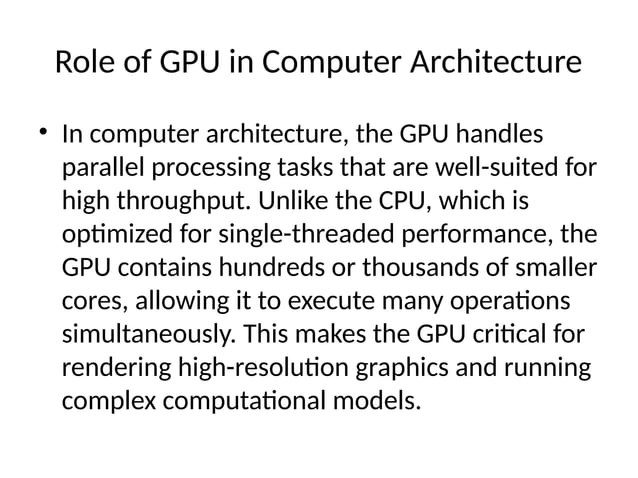 graphics processing unit Type and explain | PPTX