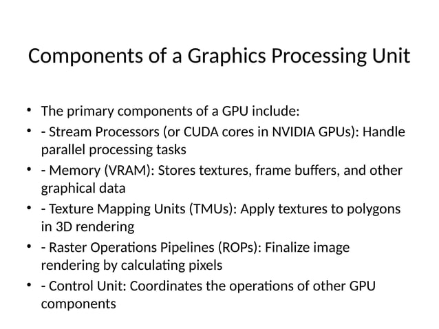 graphics processing unit Type and explain | PPTX