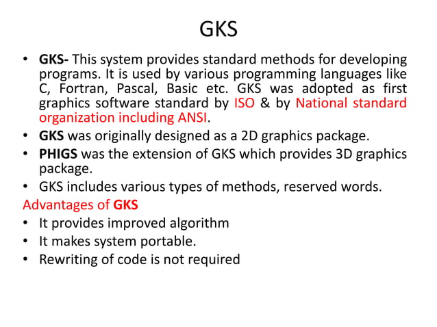 Graphics Software Standards Pptx Graphics Software Computer Software And Applications