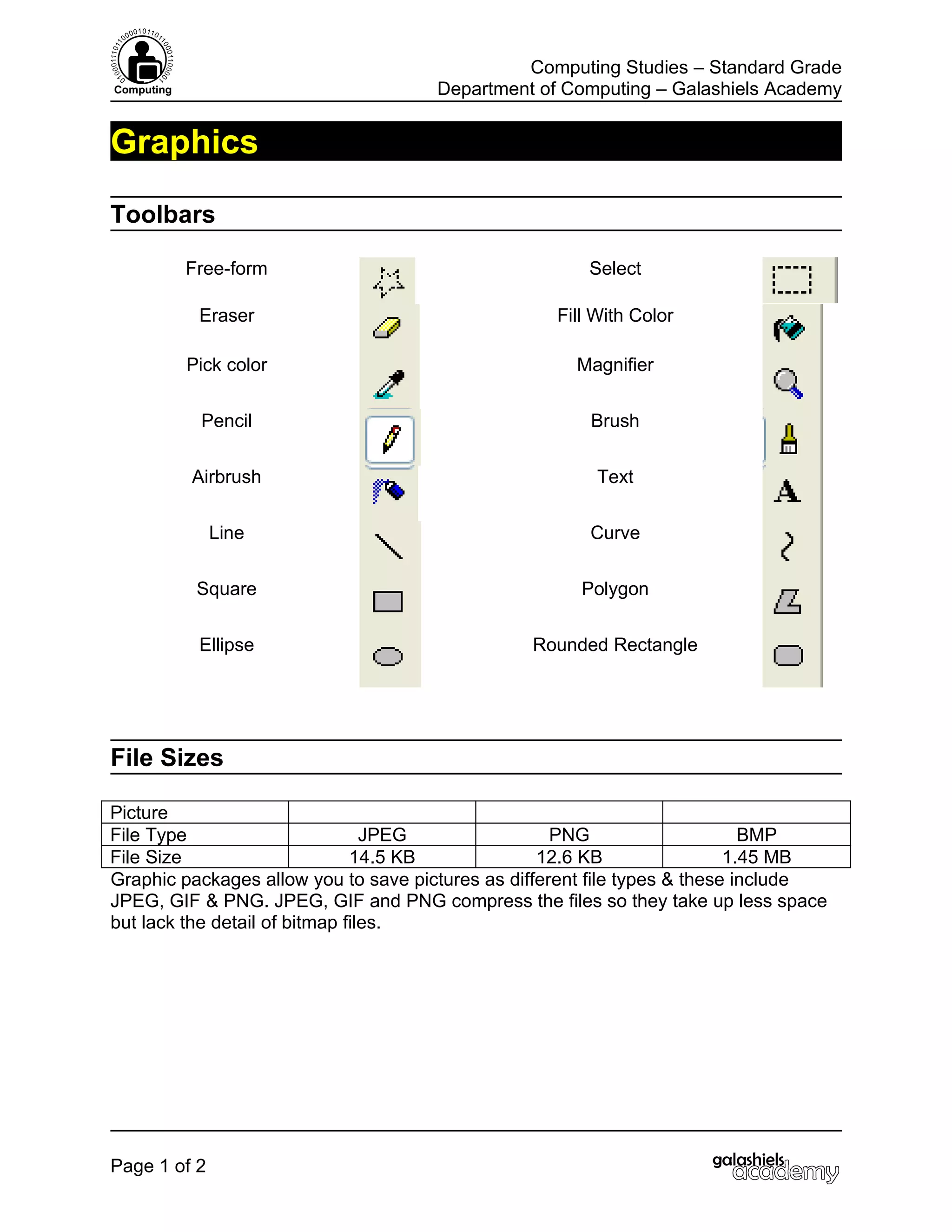 Graphics worksheet 2 | DOC