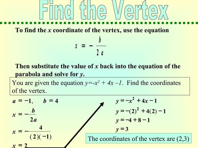 Graphing quadratic-equations-4818 | PPT