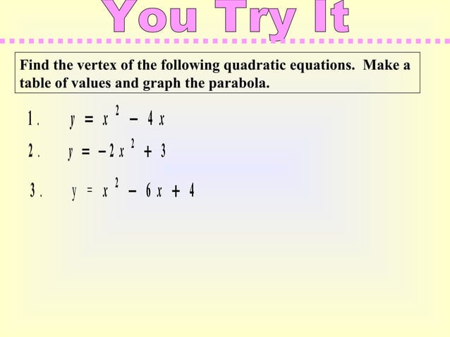 Graphing quadratic-equations-4818 | PPT