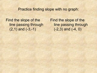 Graphing, Slope, And Special Lines | PPT
